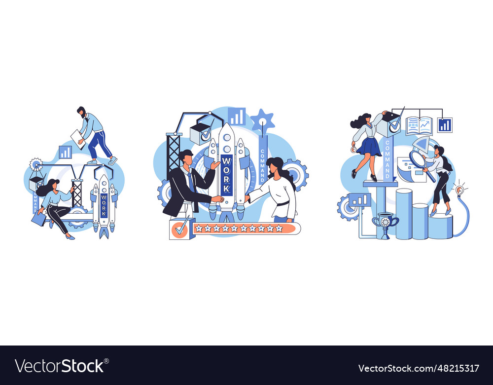 Team solving complex problems teamwork Royalty Free Vector Team solving complex problems teamwork Royalty Free Vector