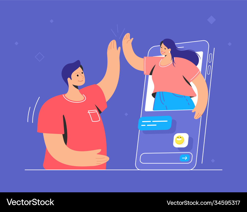 Video call conversation or chat human hand holds Vector Image