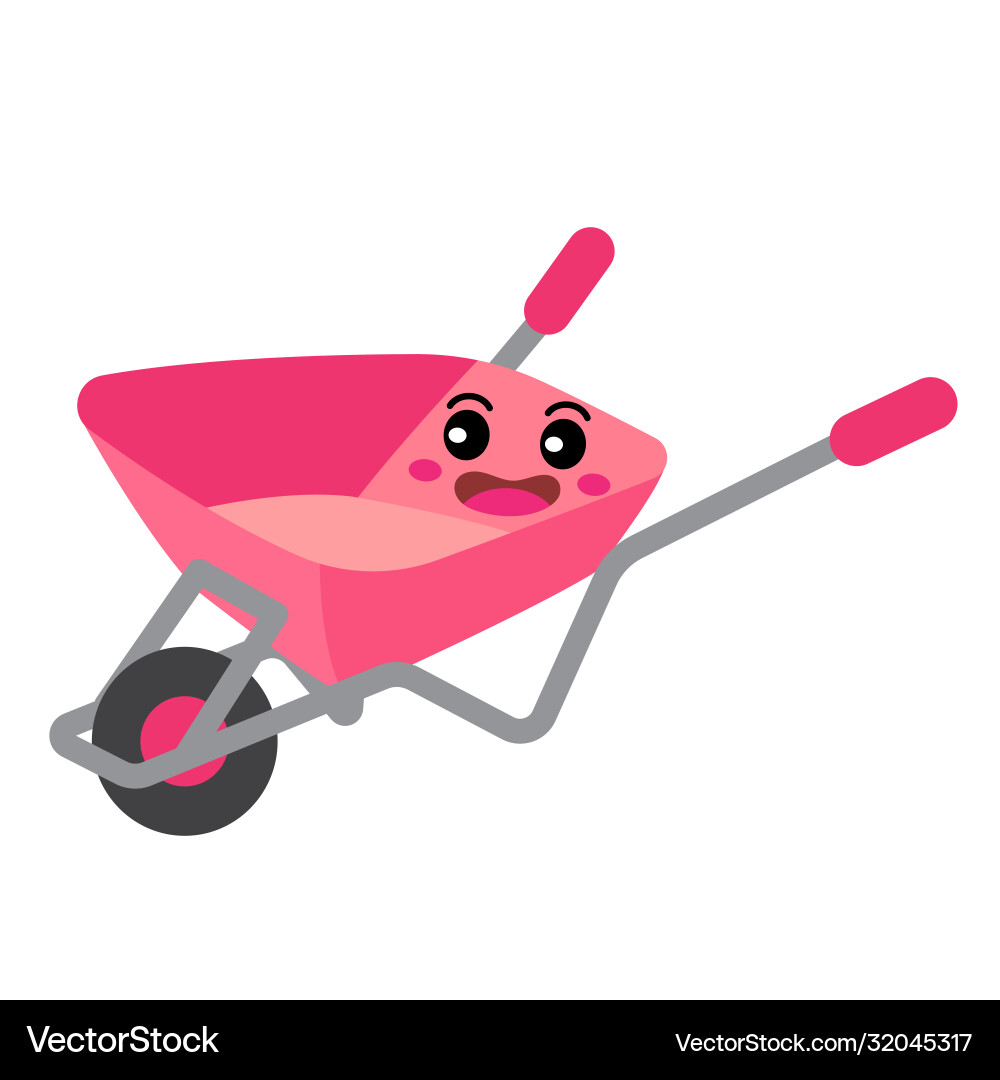 Wheelbarrow transportation cartoon character Vector Image