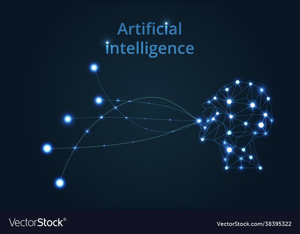 Abstract artificial intelligence lines connected Vector Image