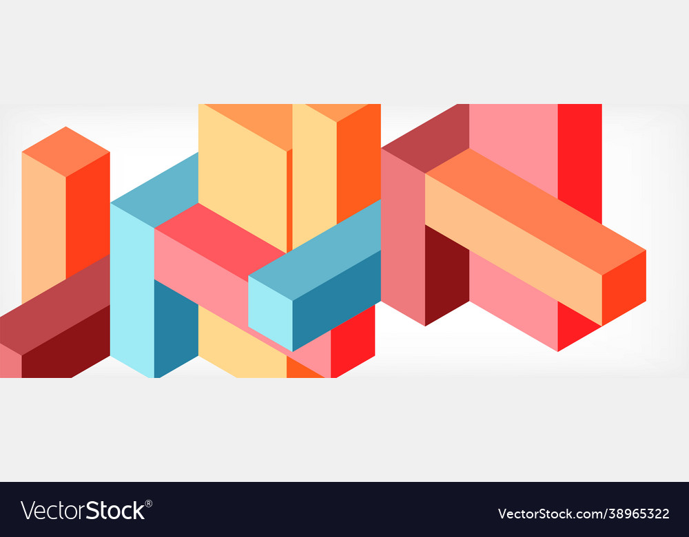 Abstract background 3d cubes cubic elements Vector Image