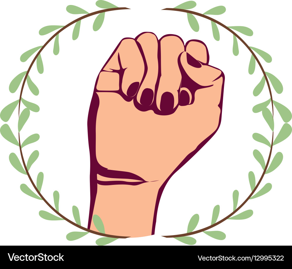 Clenched fist symbol Royalty Free Vector Image
