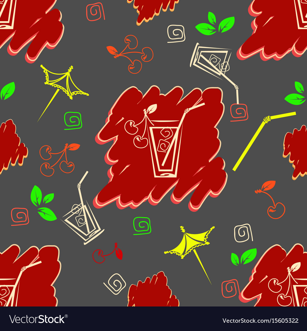 Cocktail pattern Royalty Free Vector Image - VectorStock