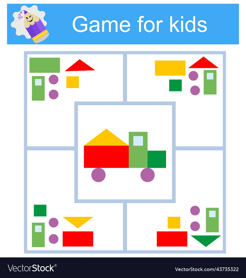 Educational logical game for kids Royalty Free Vector Image