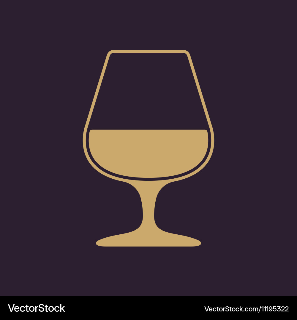 Glass with brandy icon symbol flat Royalty Free Vector Image