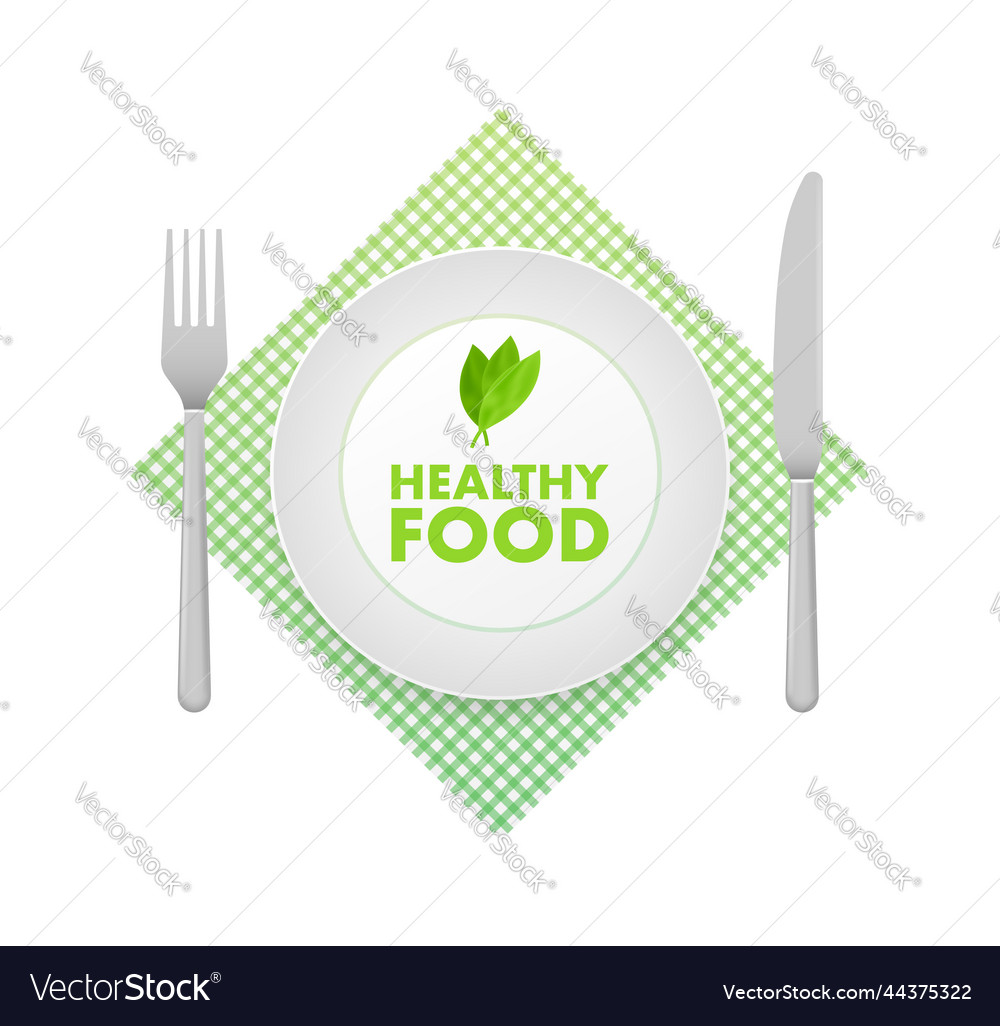 Healthy food food labels with lettering Royalty Free Vector
