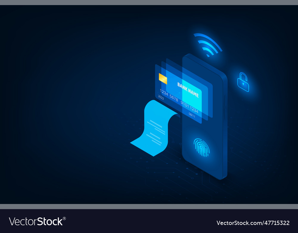 Isometric technology security internet banking Vector Image