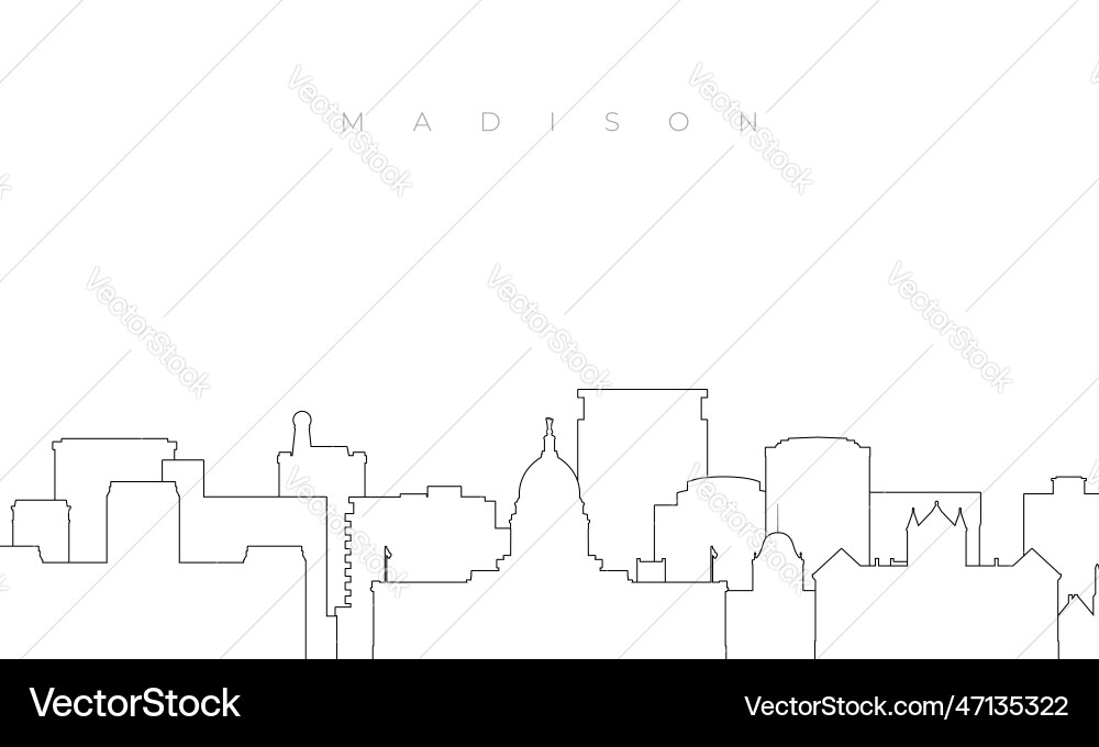 Outline madison skyline trendy template Royalty Free Vector