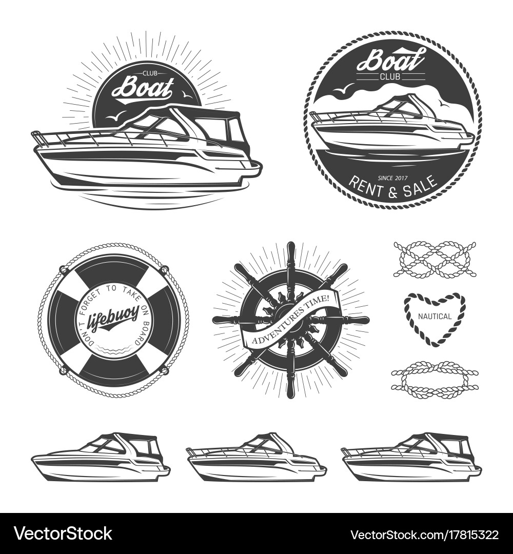 Set of nautical logos Royalty Free Vector Image