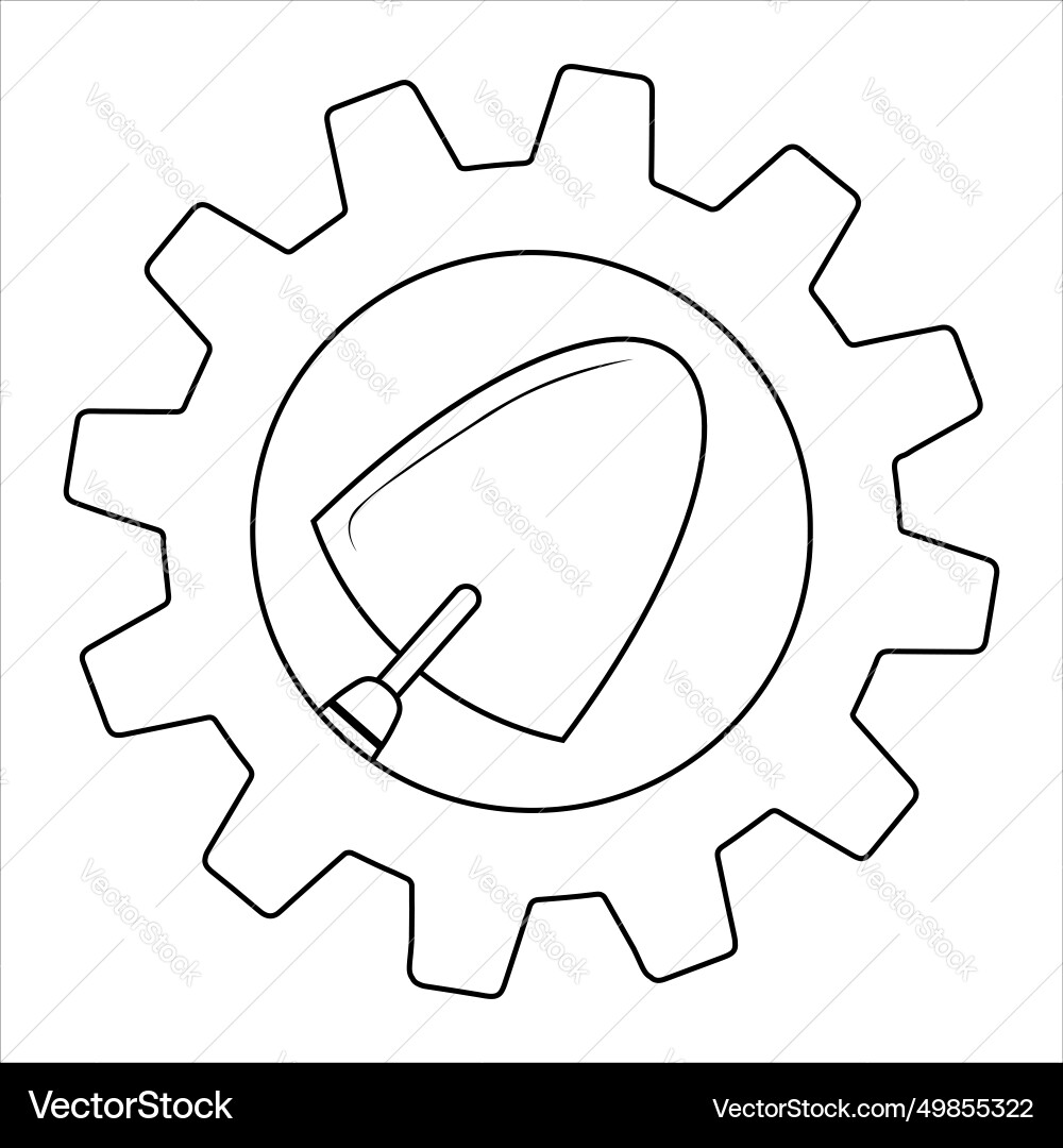 Simple trowel icon in gear suitable for website Vector Image
