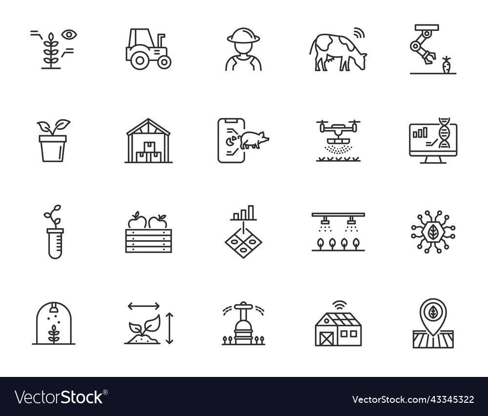 Smart farm agriculture technology line icon Vector Image Smart farm agriculture technology line icon Vector Image