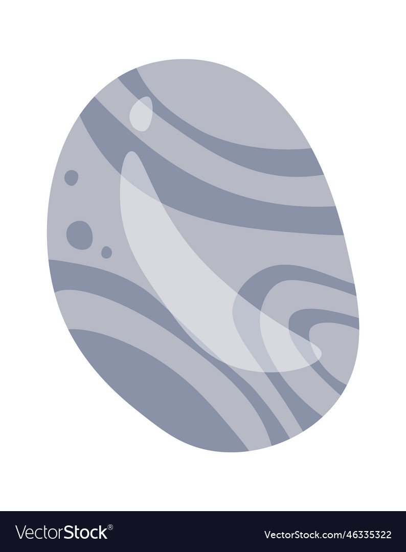 Stone with pattern flat decorative Royalty Free Vector Image