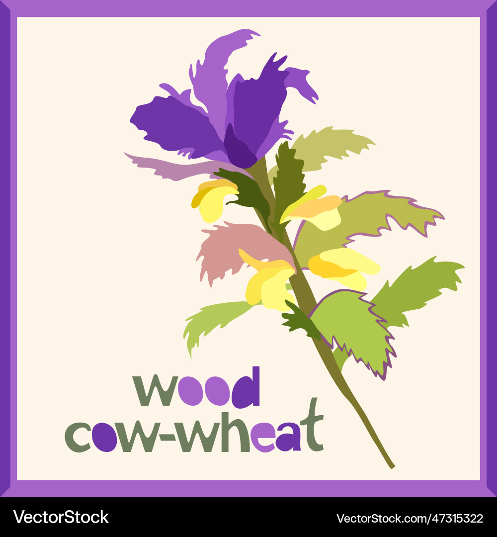 Wood cow-wheat isolated in frame Royalty Free Vector Image
