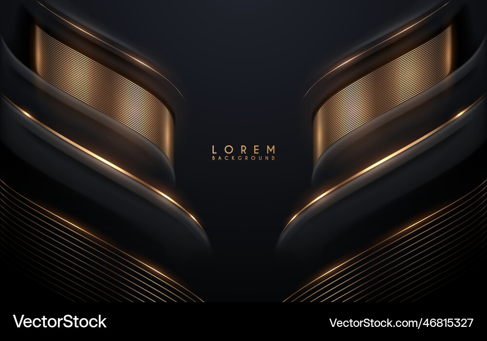 Abstract black and gold lines background Vector Image