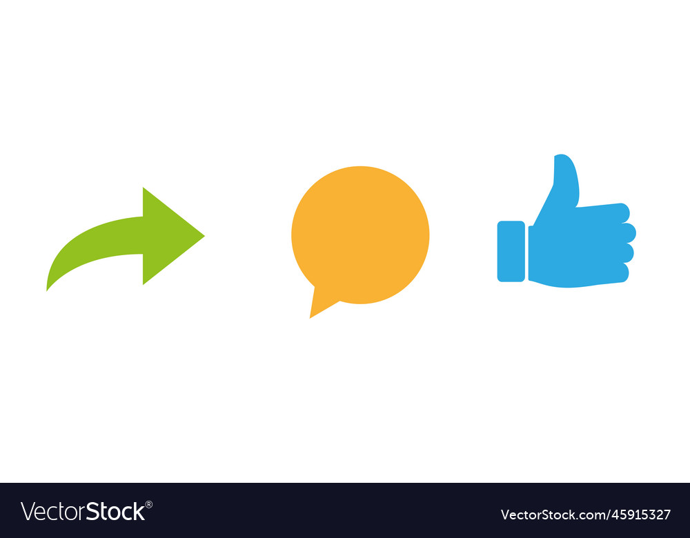 Abstract like comment share icon set Royalty Free Vector Abstract like comment share icon set Royalty Free Vector