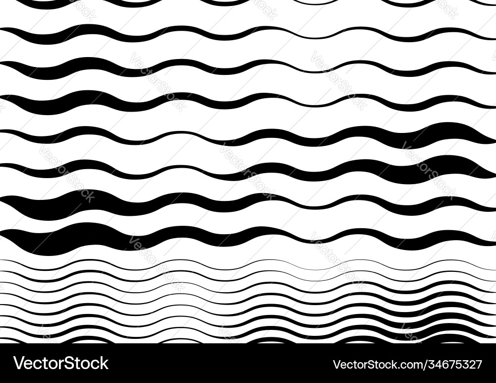 Abstract wavy waving billowy and undulating lines Vector Image