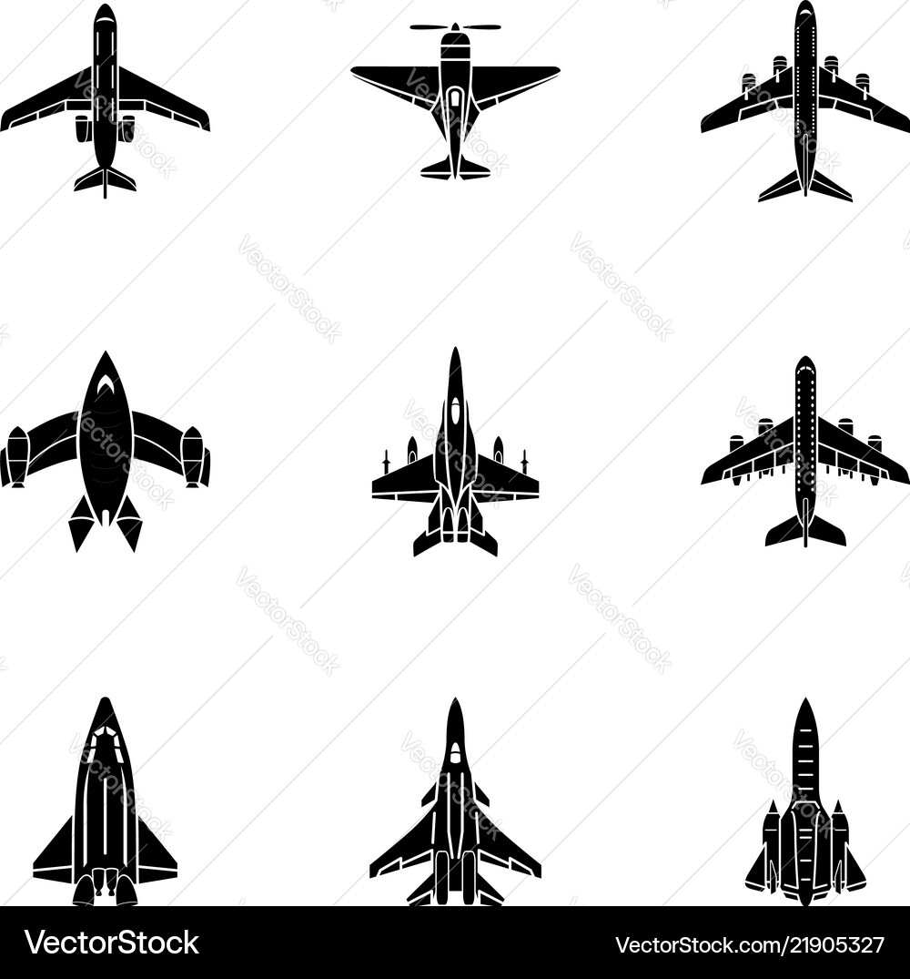 Air vessel icons set simple style Royalty Free Vector Image