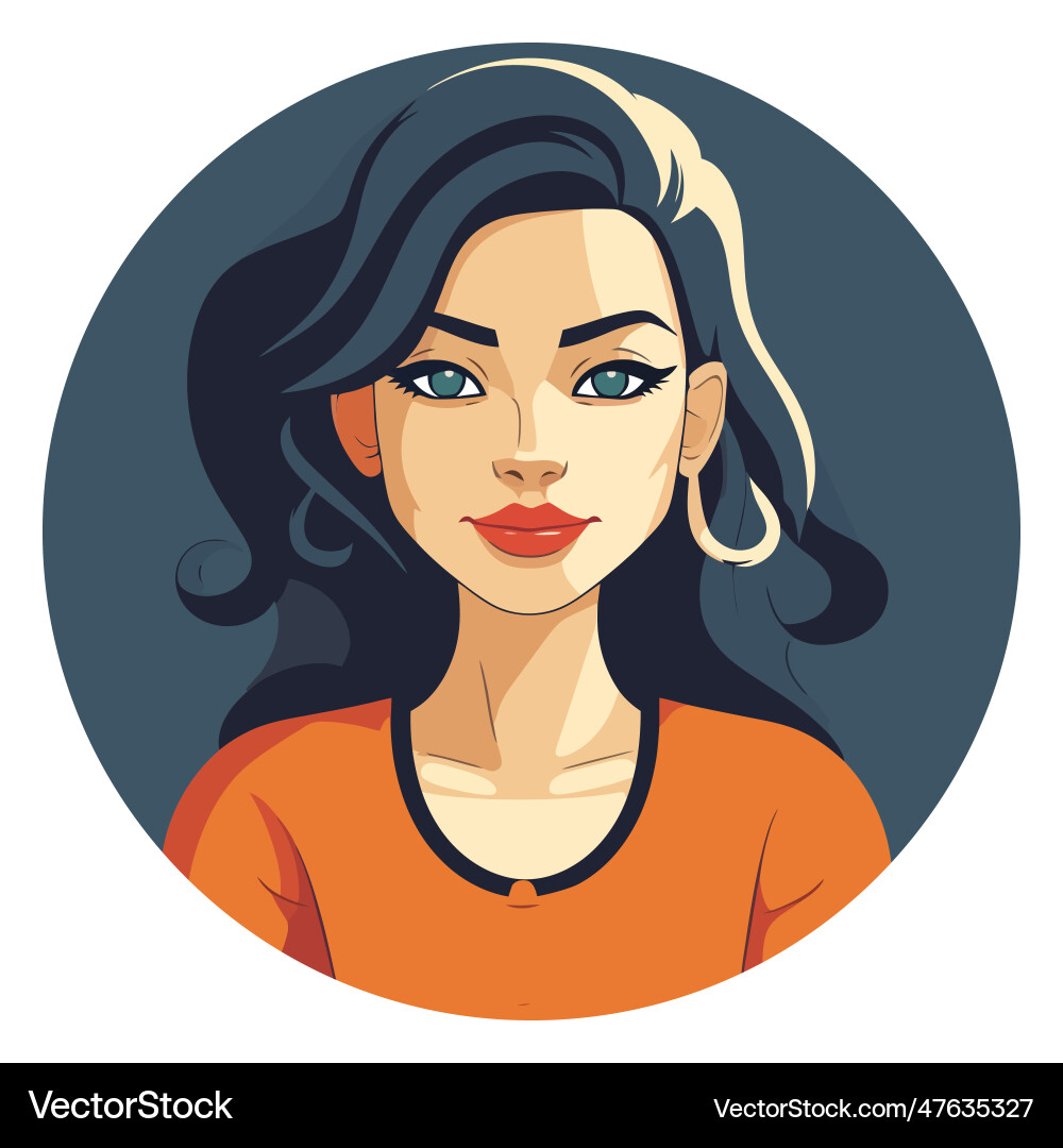 Beautiful female avatar with striking features Vector Image