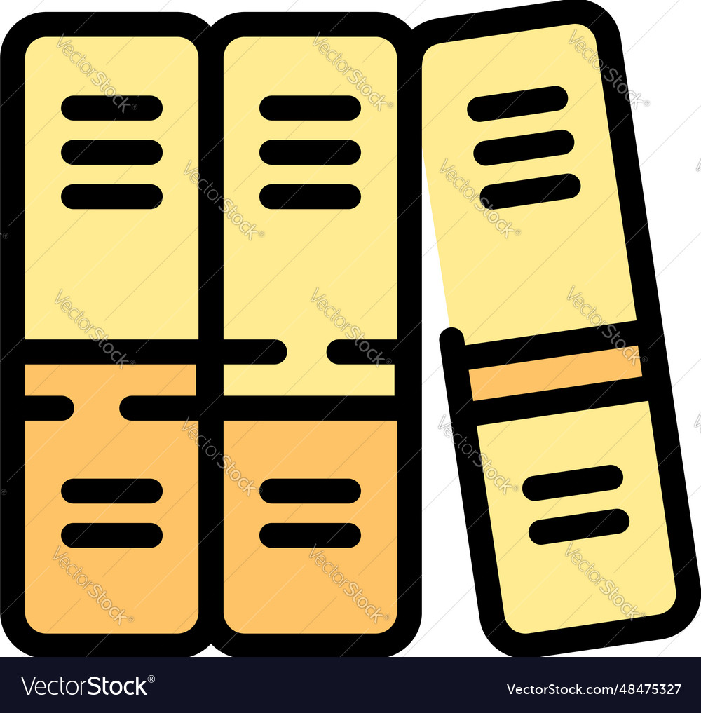 Book stack icon flat Royalty Free Vector Image