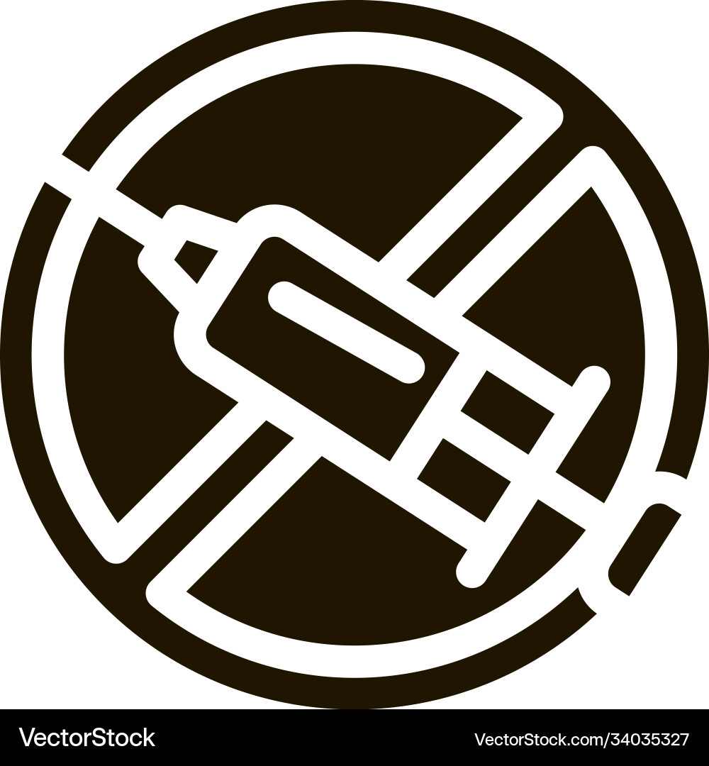 Categorical injection ban icon glyph Royalty Free Vector