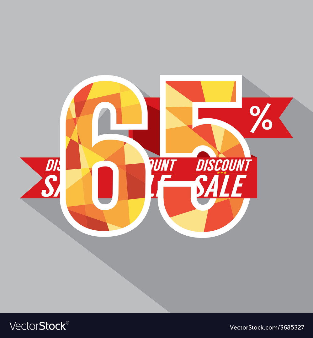 Flat Design Discount 65 Percent Off Royalty Free Vector Flat Design Discount 65 Percent Off Royalty Free Vector
