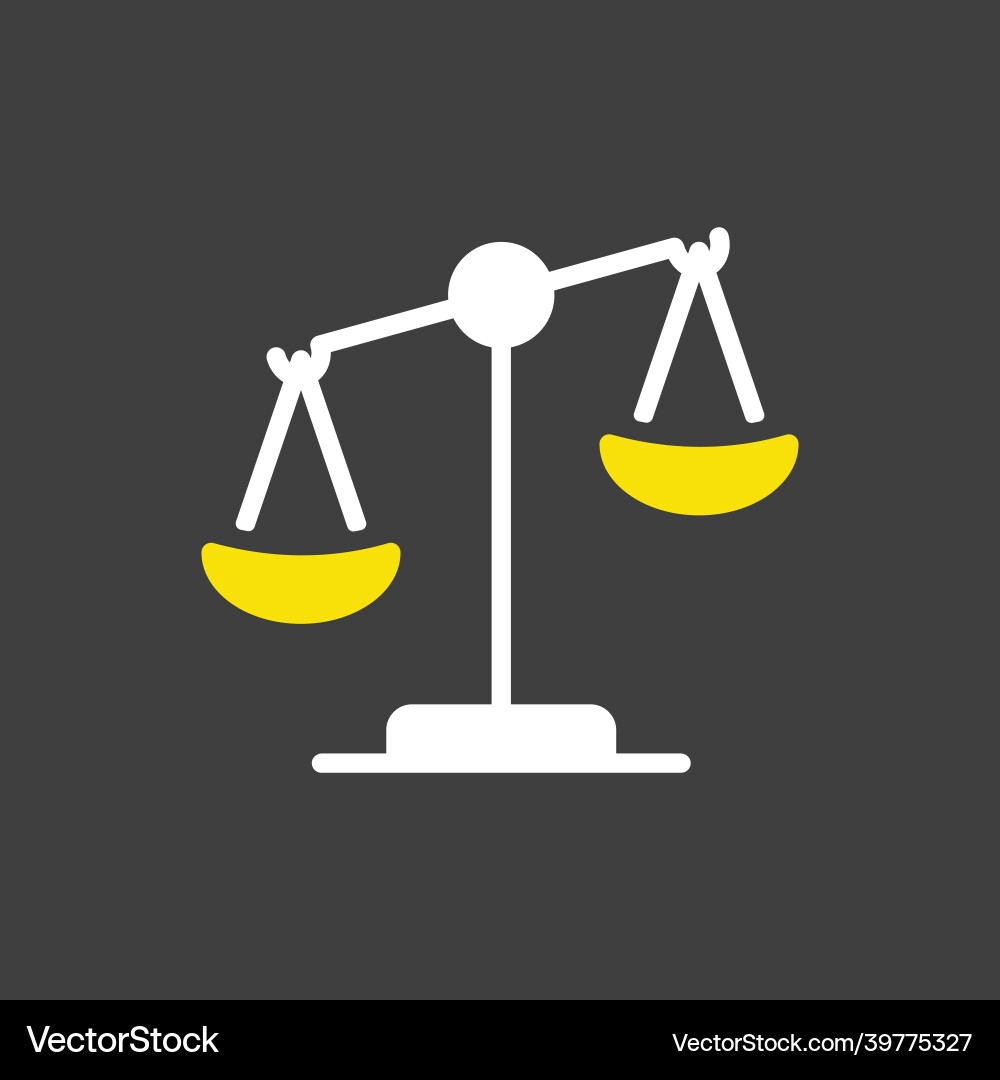 Law scale icon justice outline icon Royalty Free Vector
