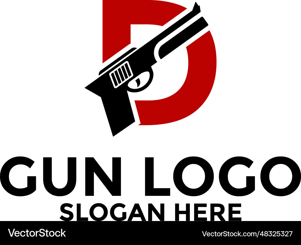 Letter d and gun logo icon design Royalty Free Vector Image