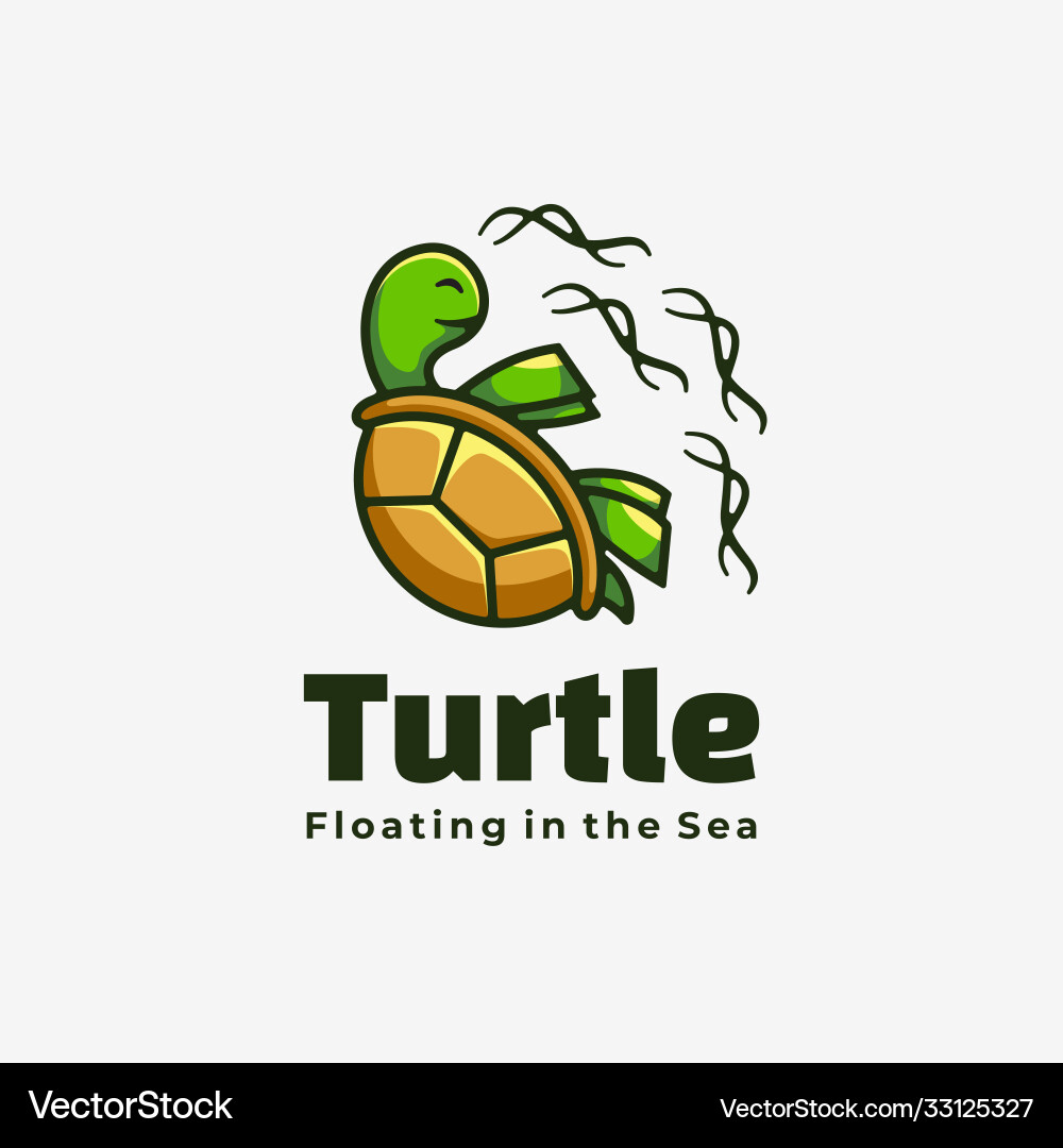 Logo turtle simple mascot style Royalty Free Vector Image