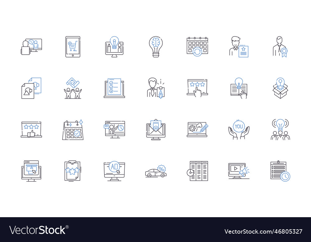 Market segmentation line icons collection Vector Image