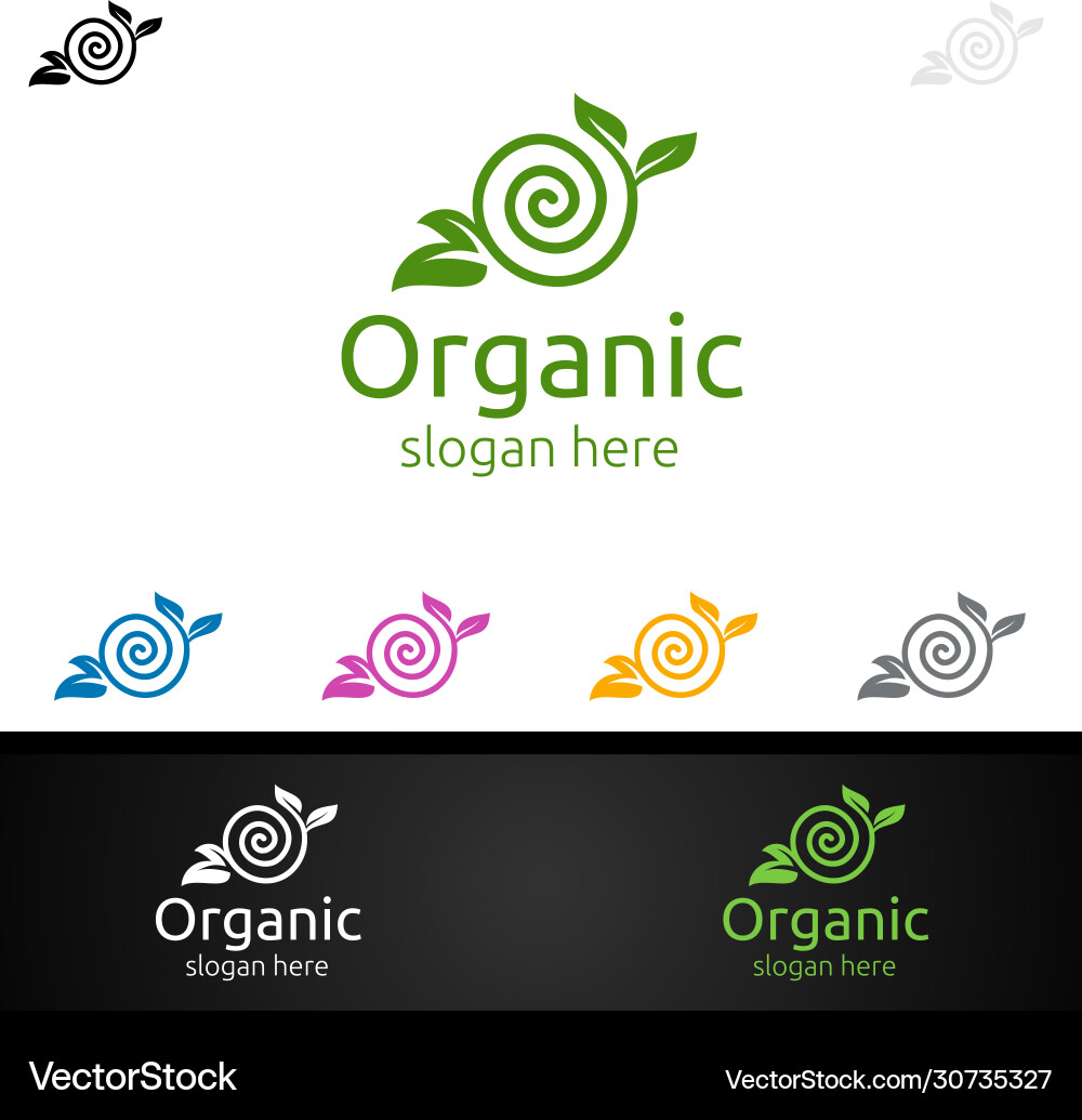 Natural and organic logo design template Vector Image