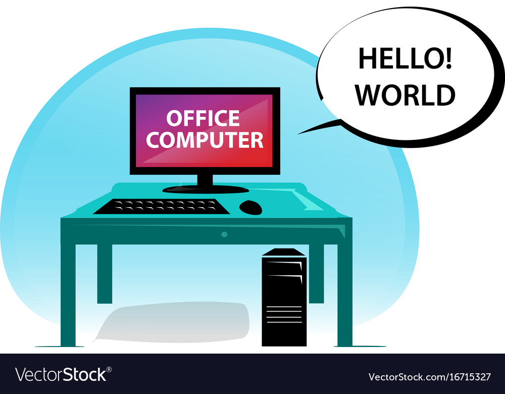 Office computer Royalty Free Vector Image - VectorStock