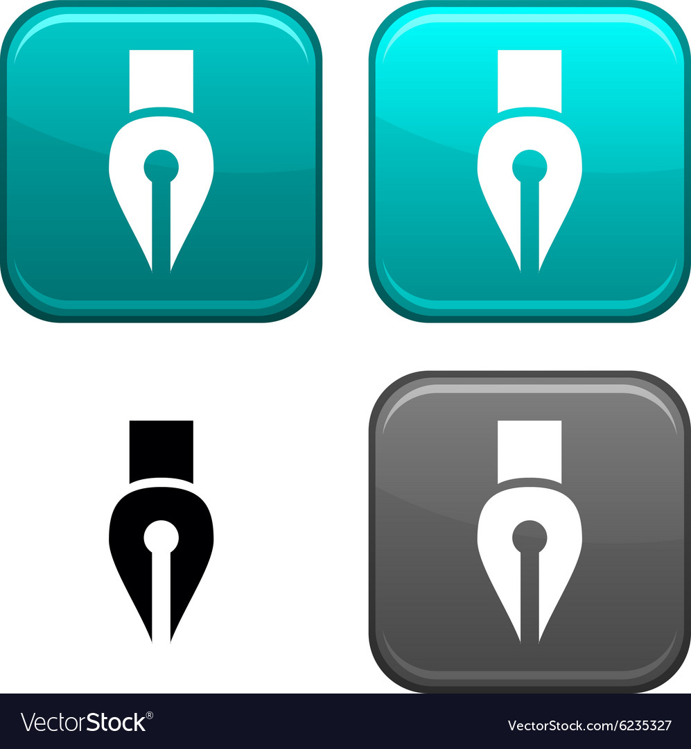 Pen button Royalty Free Vector Image - VectorStock