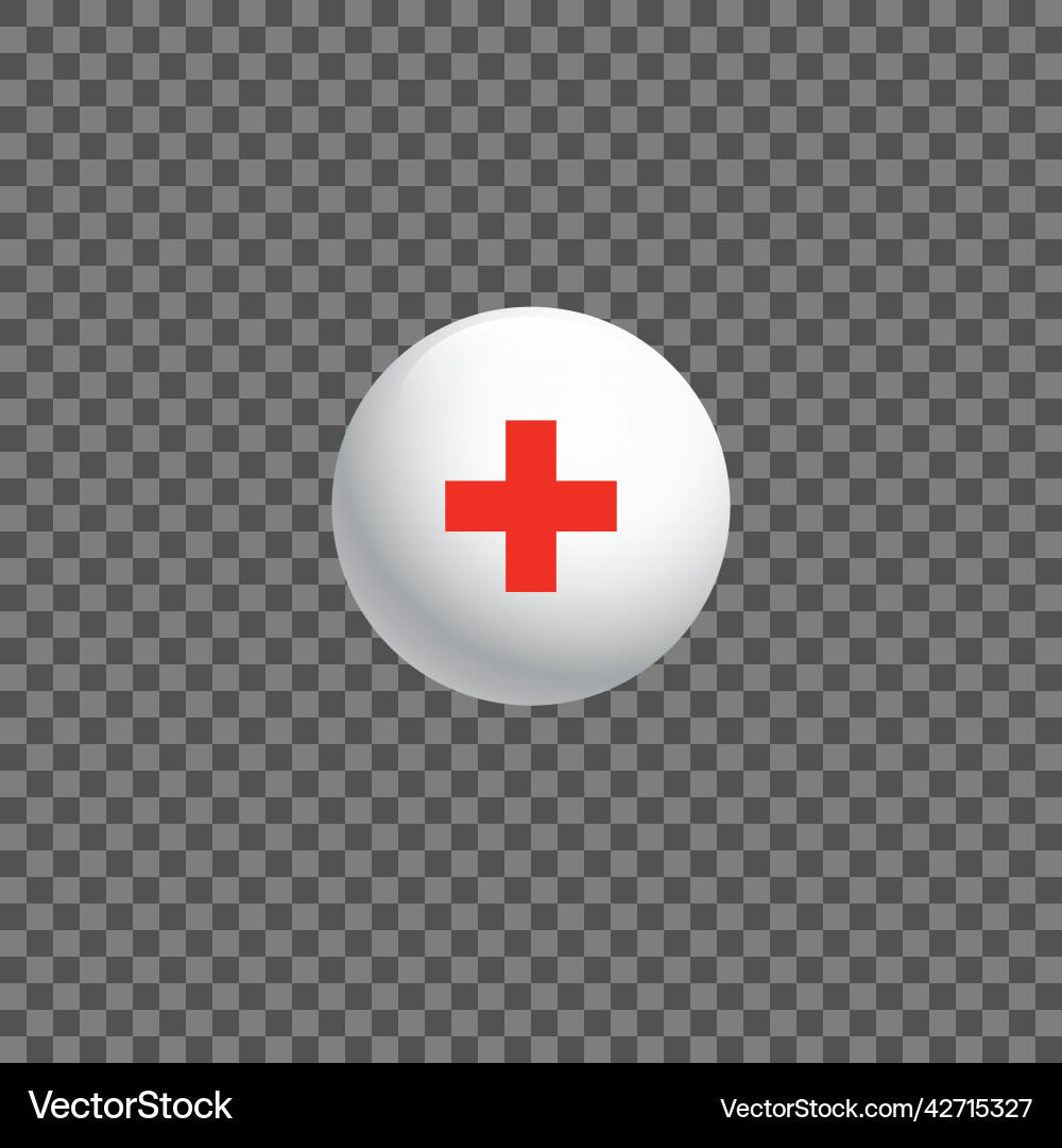 Red cross icon design on transparent background Vector Image