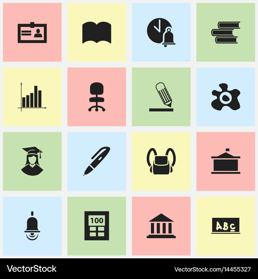 Set of 16 editable education icons includes Vector Image