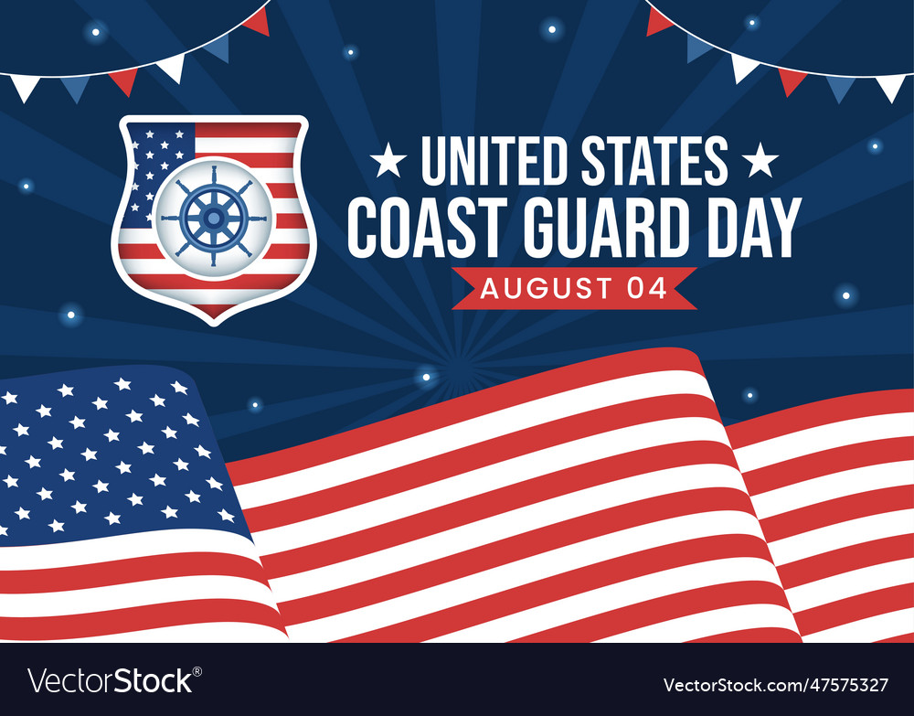 United states coast guard day on august 4 Vector Image