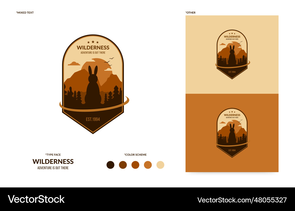 Wilderness exploration logo outdoor adventure Vector Image