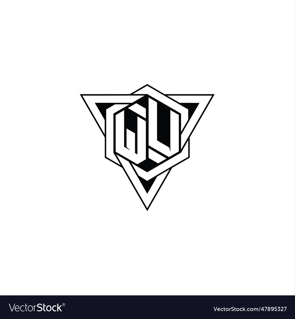 Wu letter logo monogram hexagon shape Royalty Free Vector Wu letter logo monogram hexagon shape Royalty Free Vector