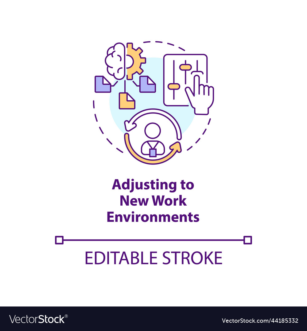 Adjusting to new work environments concept icon Vector Image