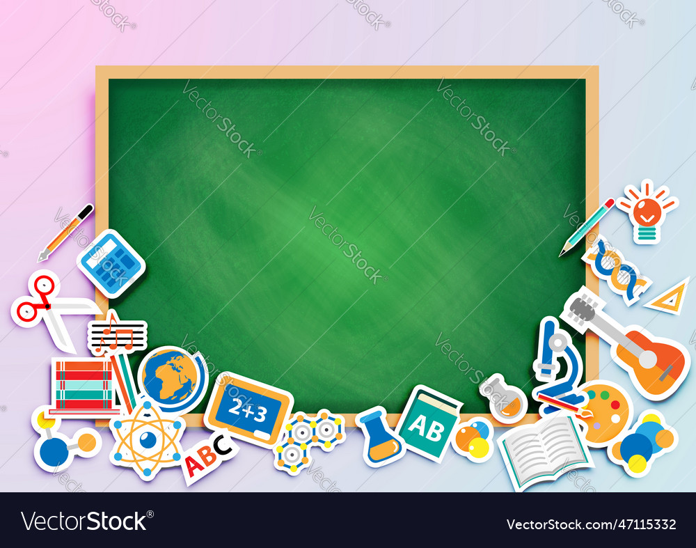 Back to school welcome with chalkboard Royalty Free Vector