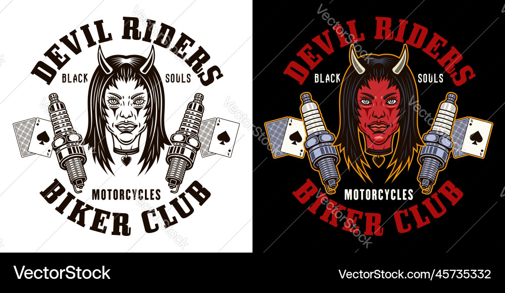 Biker club emblem logo badge label Royalty Free Vector Image