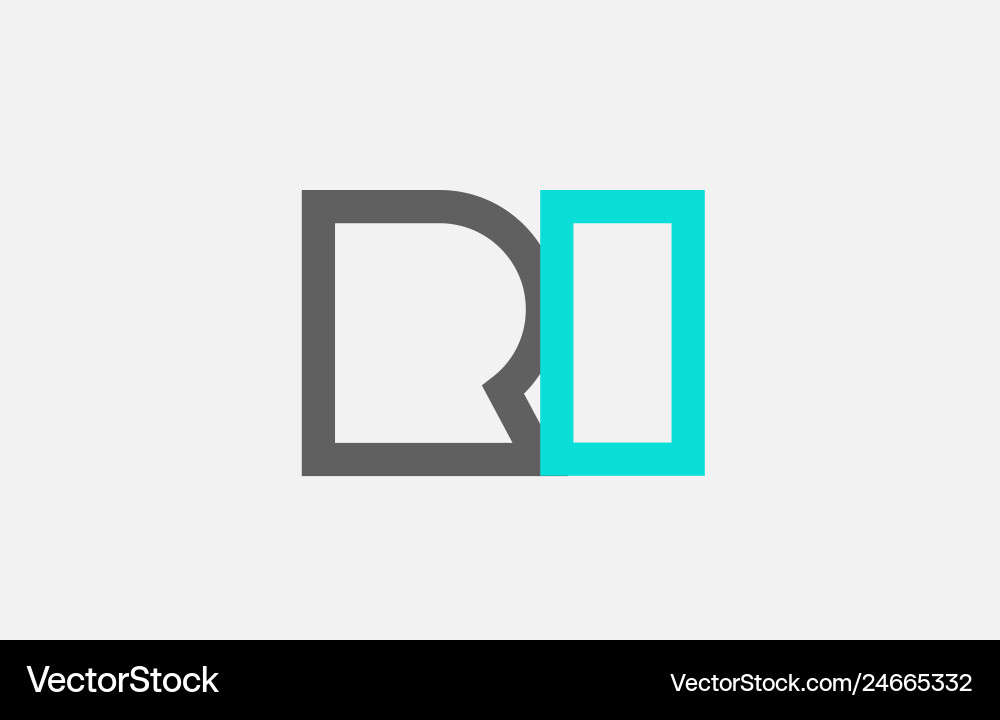 Blue grey alphabet letter ri r i combination Vector Image