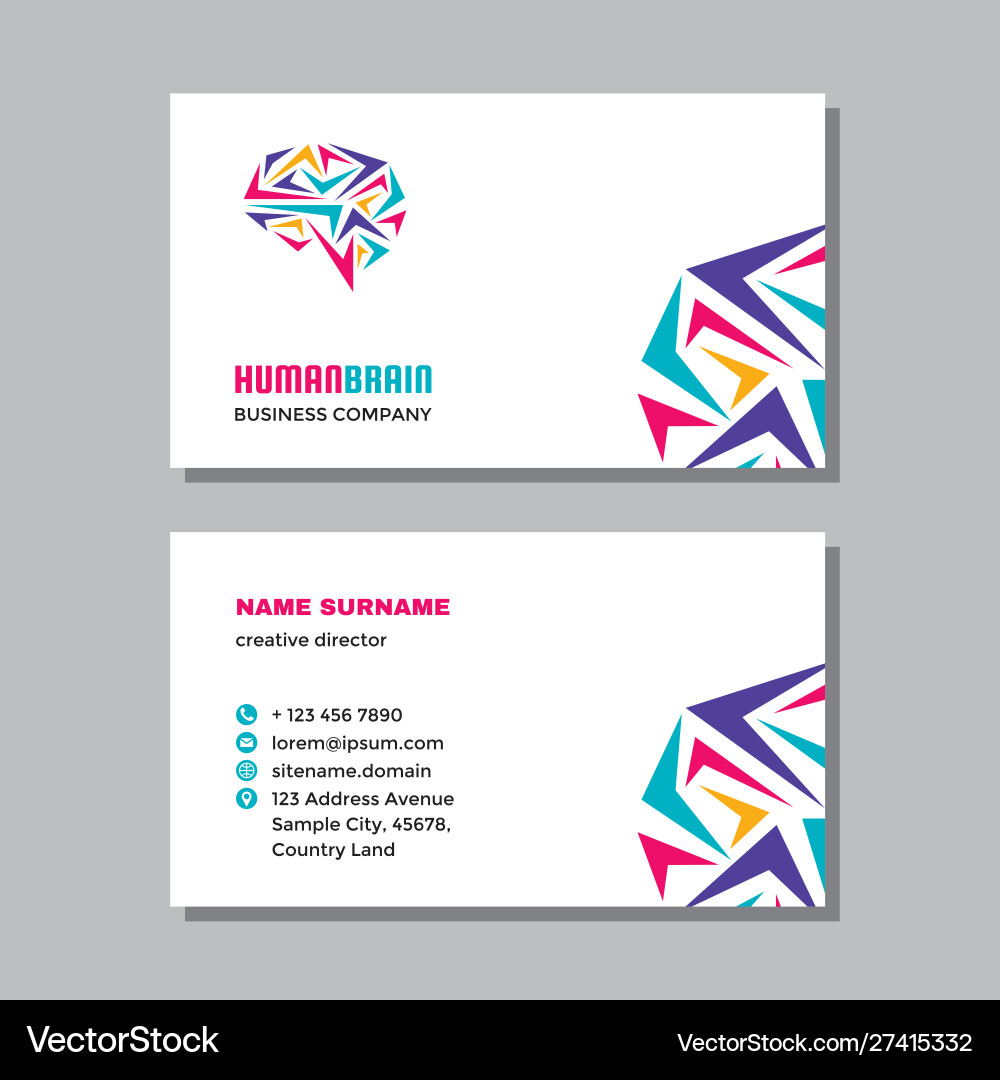 Business visit card template with logo - concept Vector Image