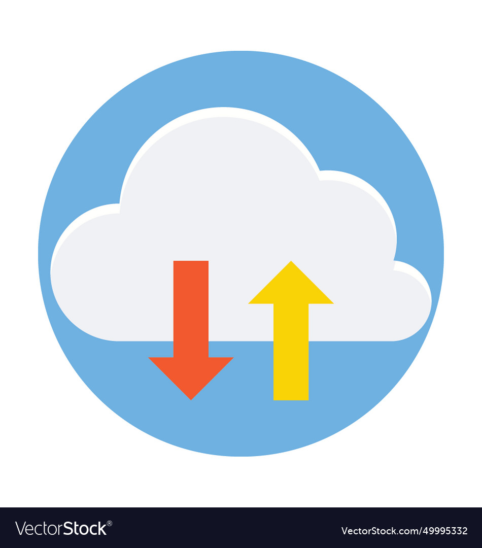 Cloud network flat icon Royalty Free Vector Image