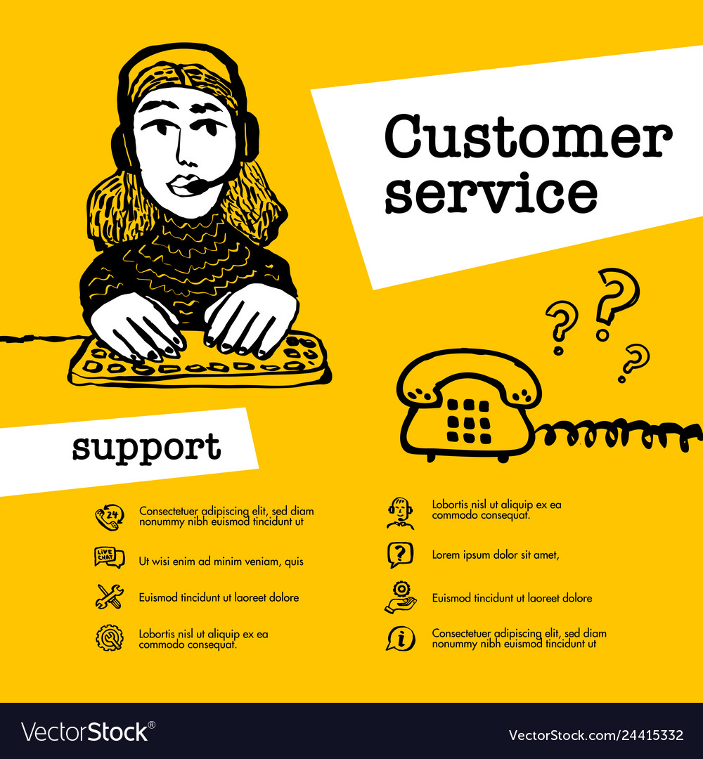 Customer service concept support operator chat Vector Image
