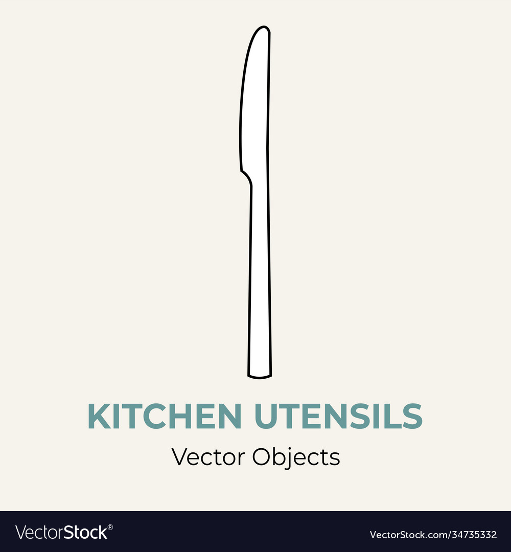 Dinner knife isolate Royalty Free Vector Image