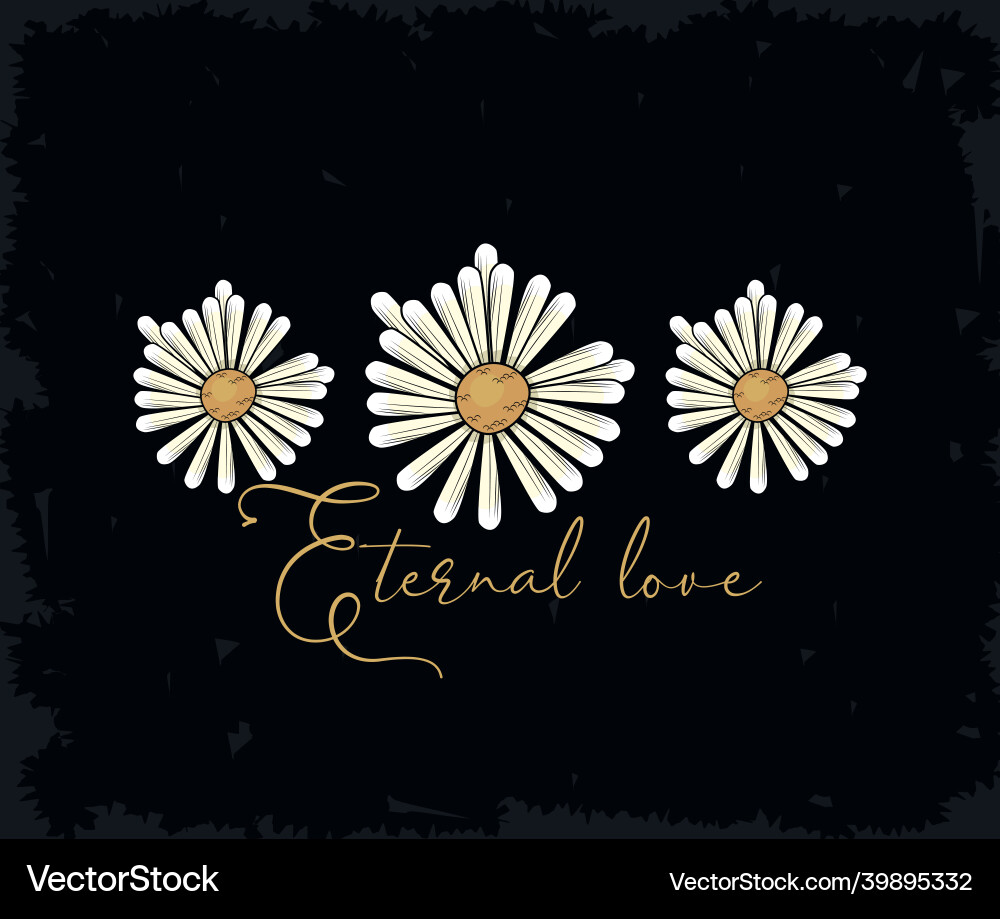 Flowers and eternal love Royalty Free Vector Image