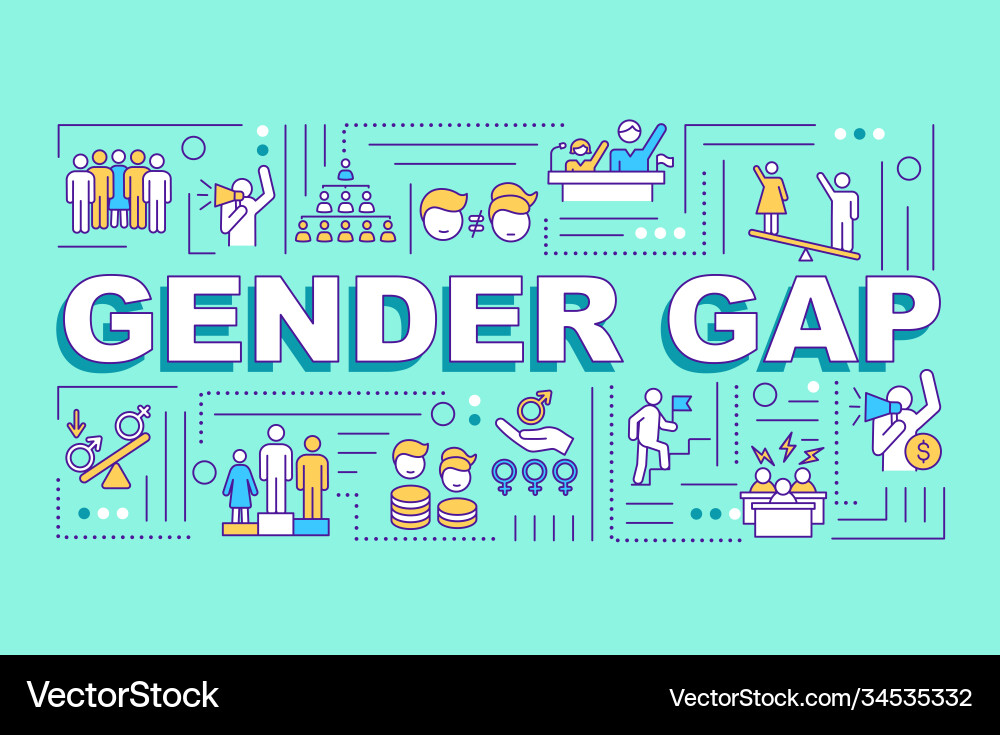 Gender gap word concepts banner Royalty Free Vector Image