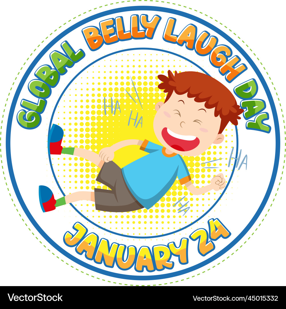 Global belly laugh day banner design Royalty Free Vector