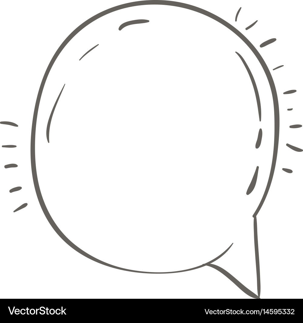 Gray hand drawn of round speech Royalty Free Vector Image