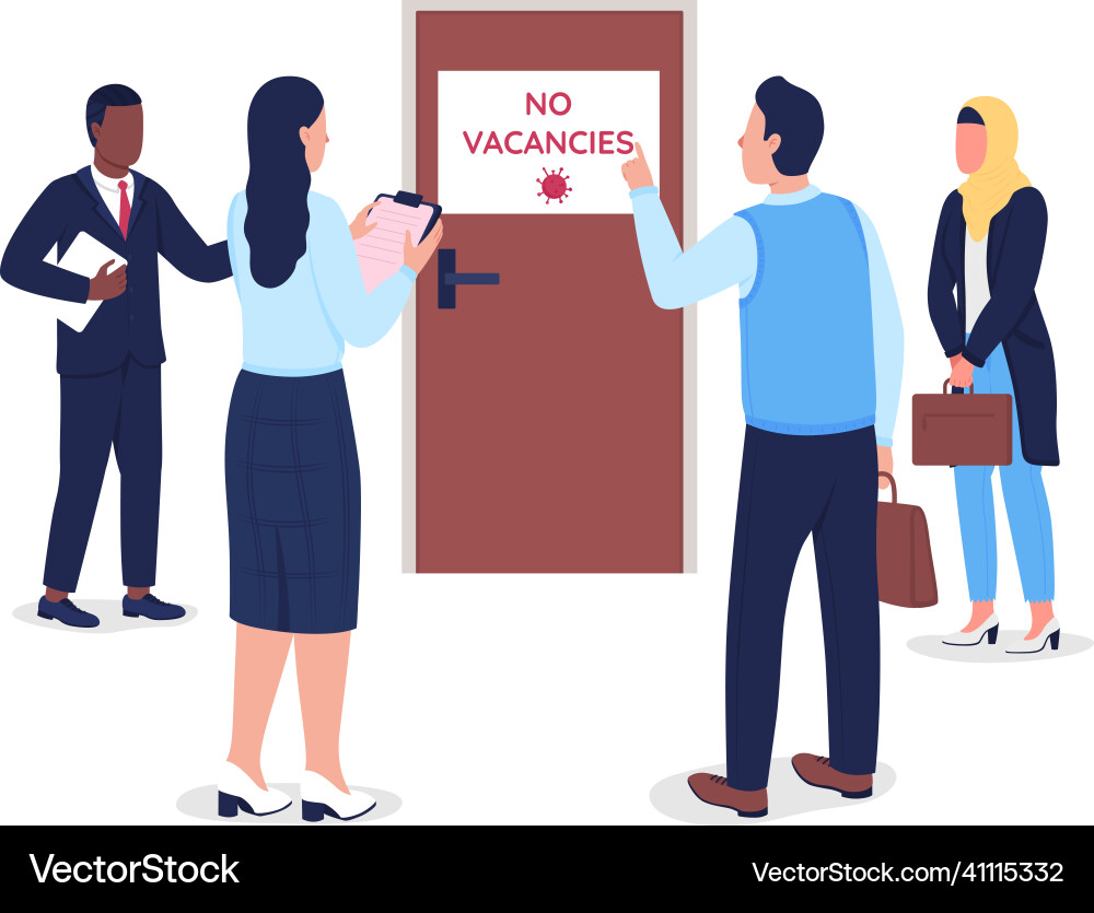 Jobless people flat color faceless character Vector Image